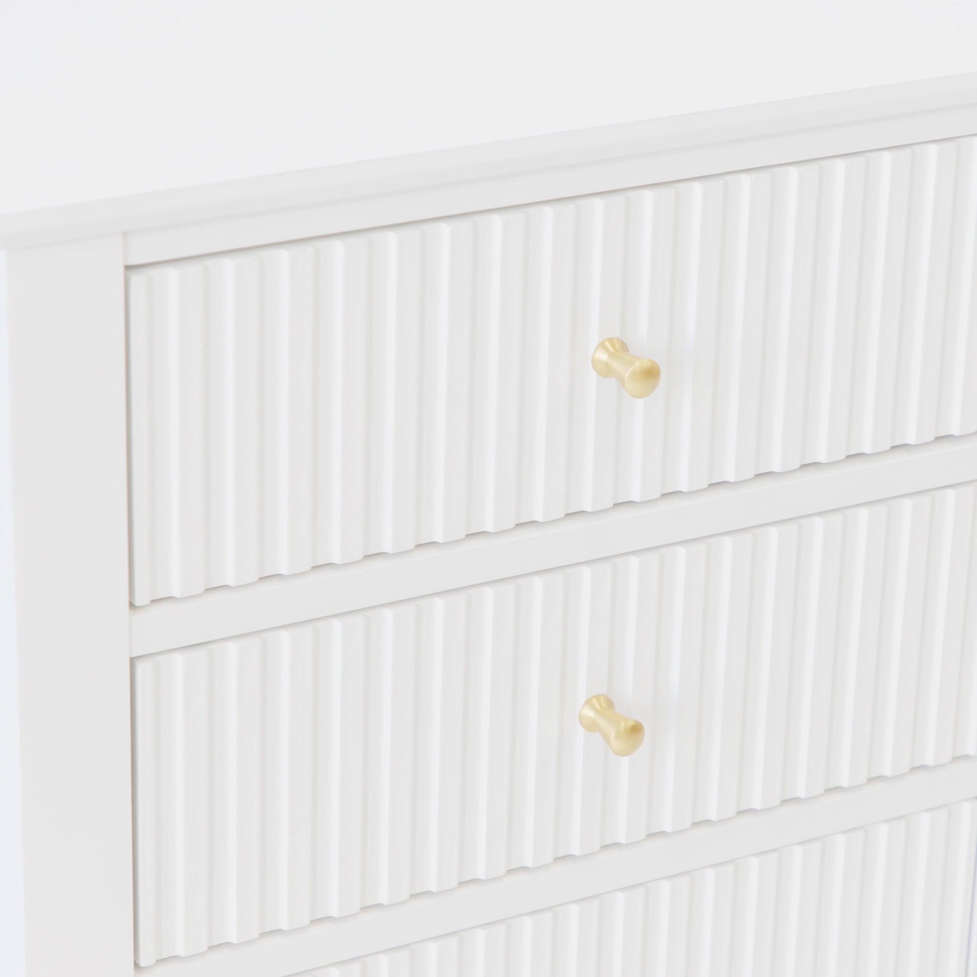 Zara Fluted 3 drawer side table - white | Living Room | Coffee and Side ...